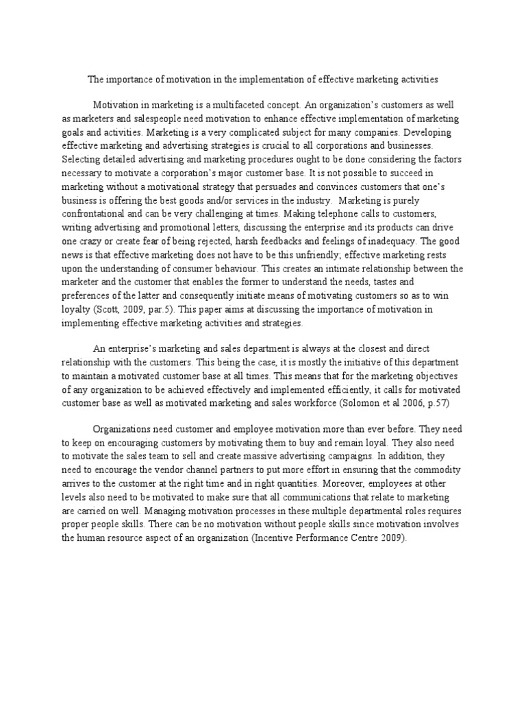 The Importance of Motivation in The Implementation of Effective ...