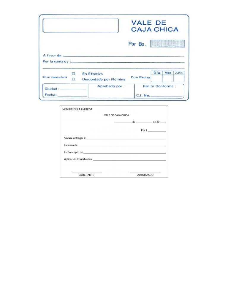 Vale de Caja Chica | PDF