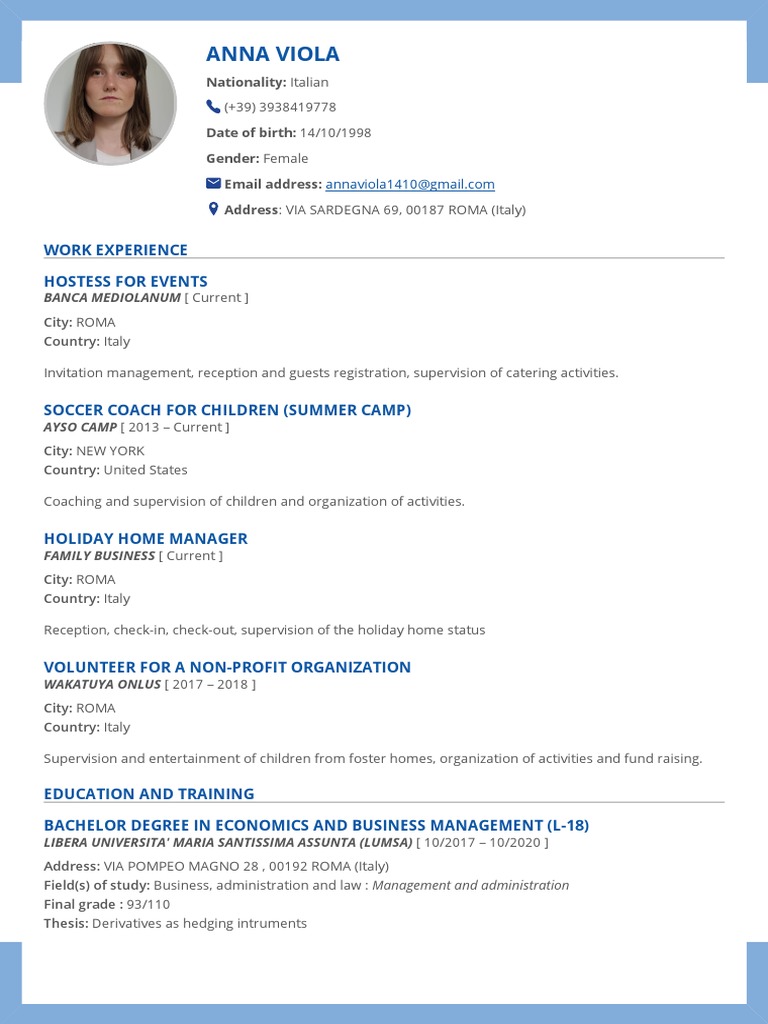 CV Anna Viola | PDF | Entrepreneurship | Startup Company
