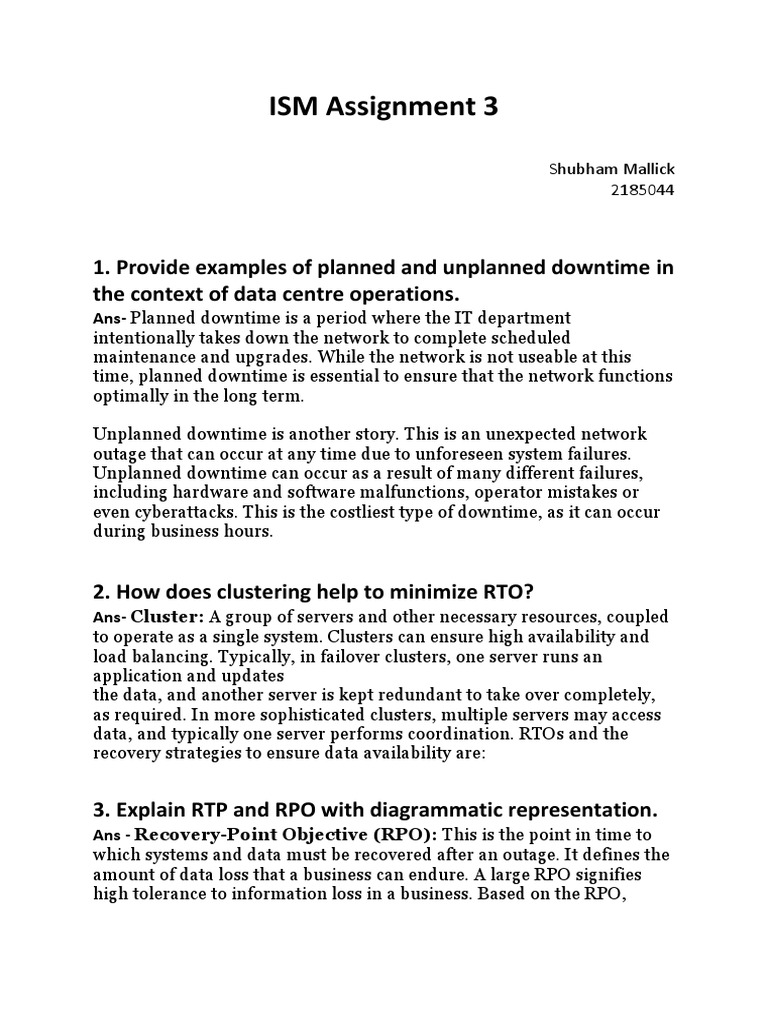 ISM Assignment 3 Shubham Mallick - 2185044 | PDF | Backup | Network Topology