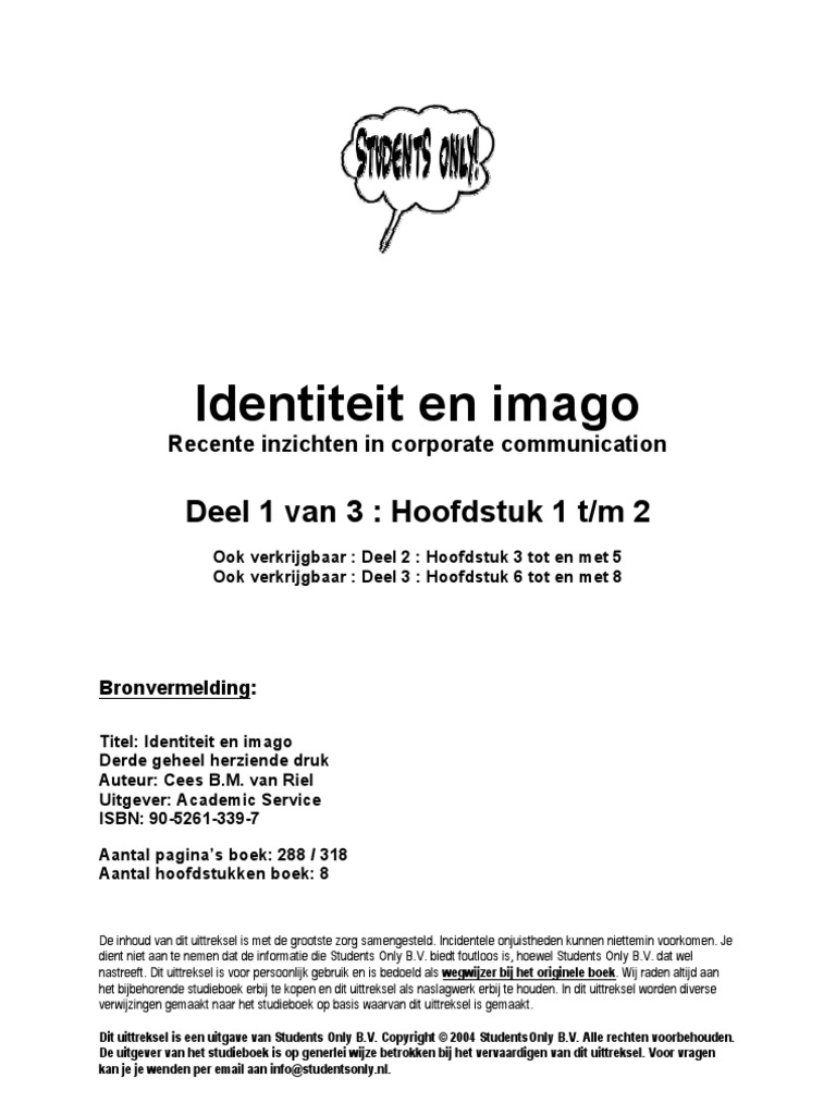 Identiteitimago Riel 1 19102 | PDF