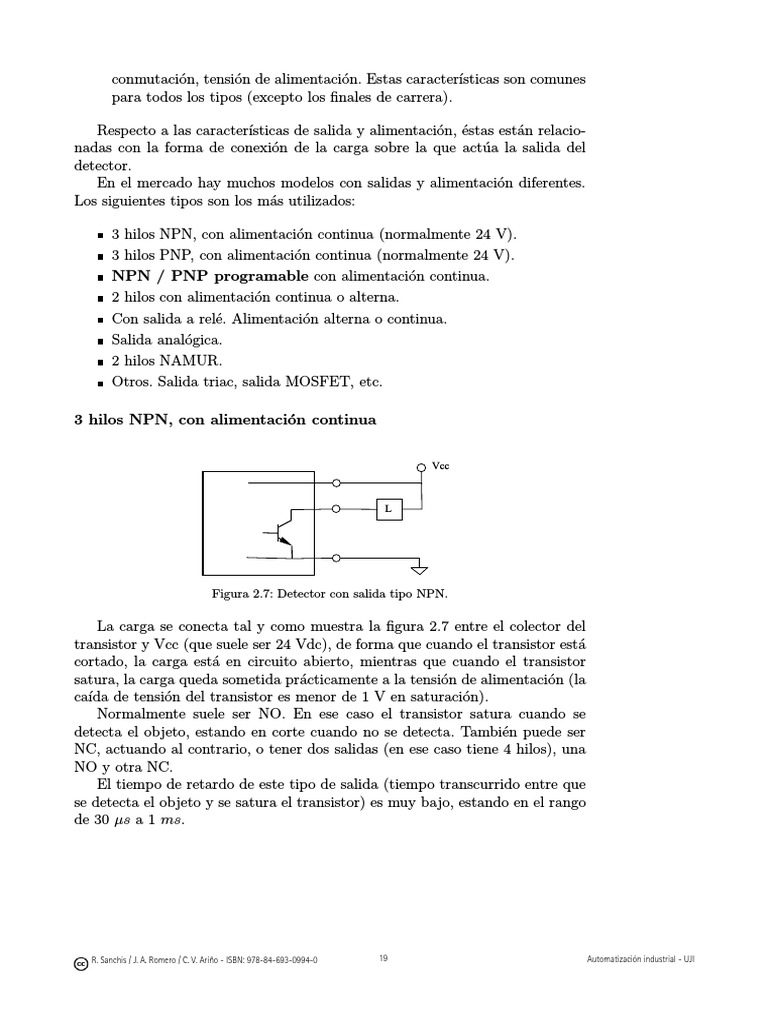 Figura 2.7: Detector Con Salida Tipo NPN.: Automatizaci On Industrial C Uji | PDF
