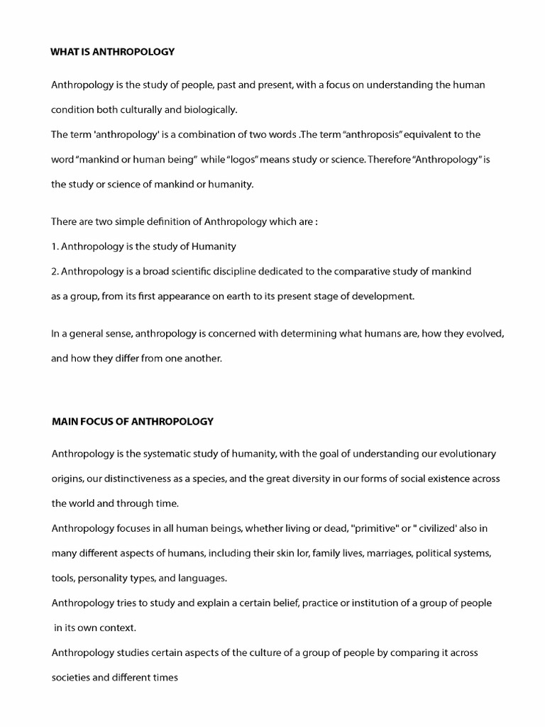 Subfields of Anthropology | PDF