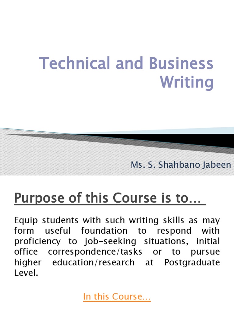 Technical Writing Skills for Business | PDF | Information | Science