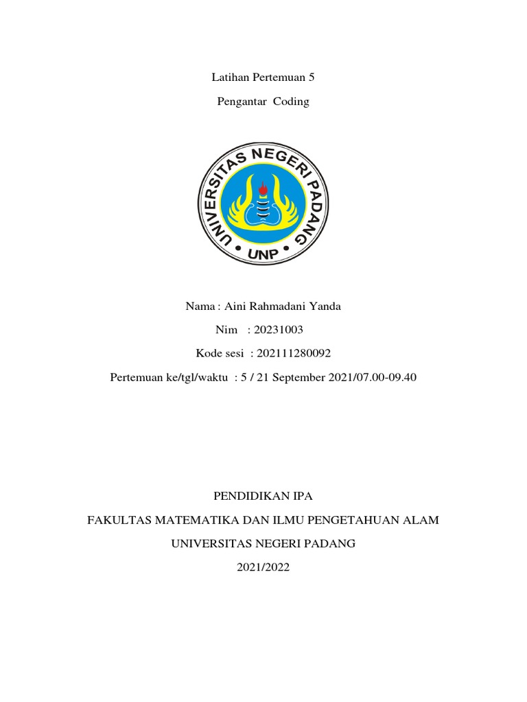 Tugas Pengantar Coding | PDF | Komputer