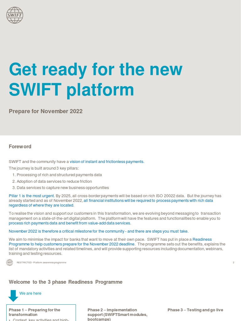 Swift Platform Readiness Webinars Jul Aug 2021 Full Deck SDC | PDF ...