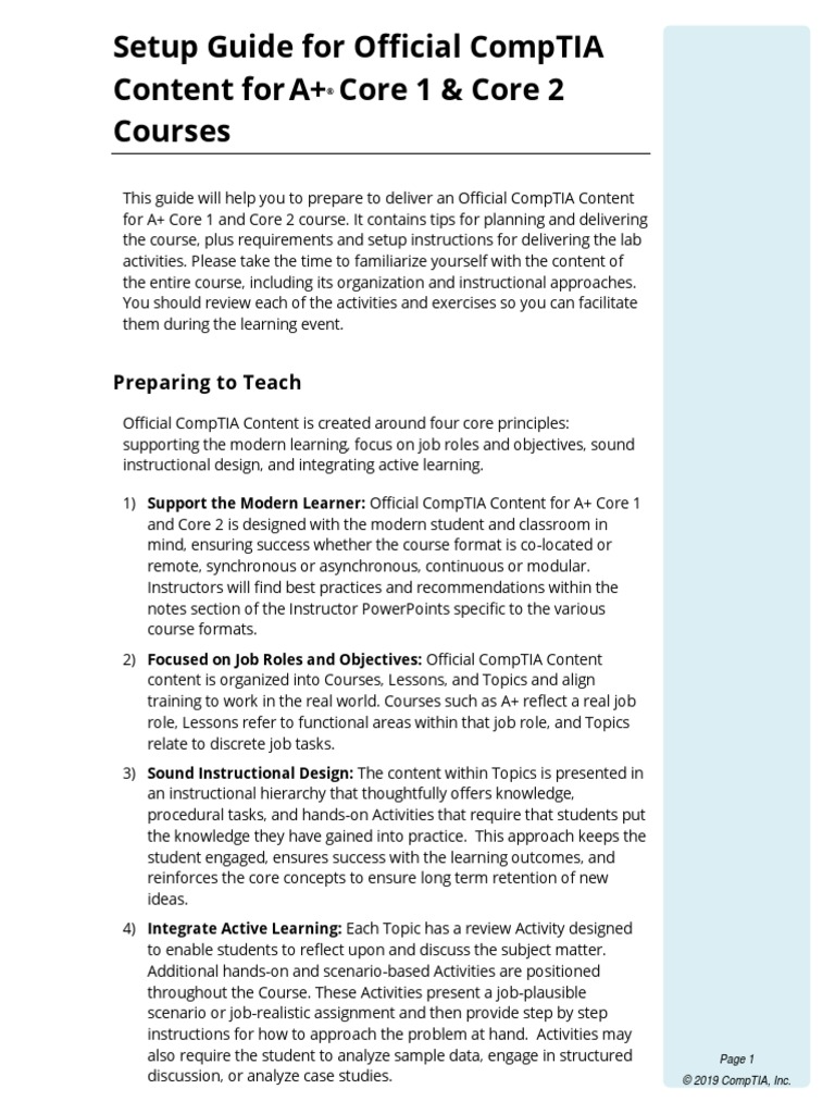 Setup Guide A+ Core 1 and Core 2 Guide | PDF | Hyper V | Personal Computers
