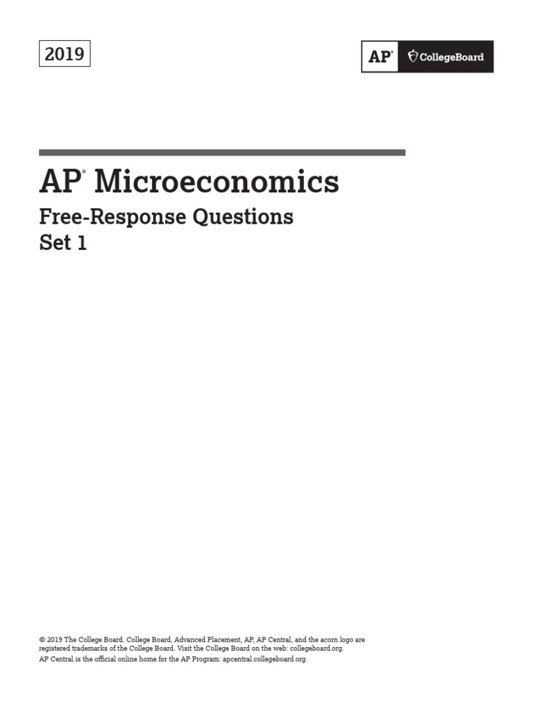 AP Microeconomics: Free-Response Questions Set 1 | PDF | Microeconomics ...