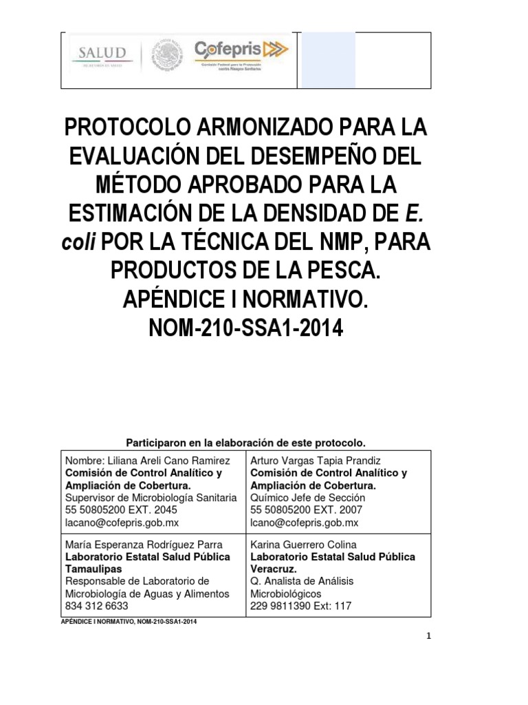 Nom 210 Ssa1 2014 | PDF | Unidad de formación de Colonia | Incertidumbre