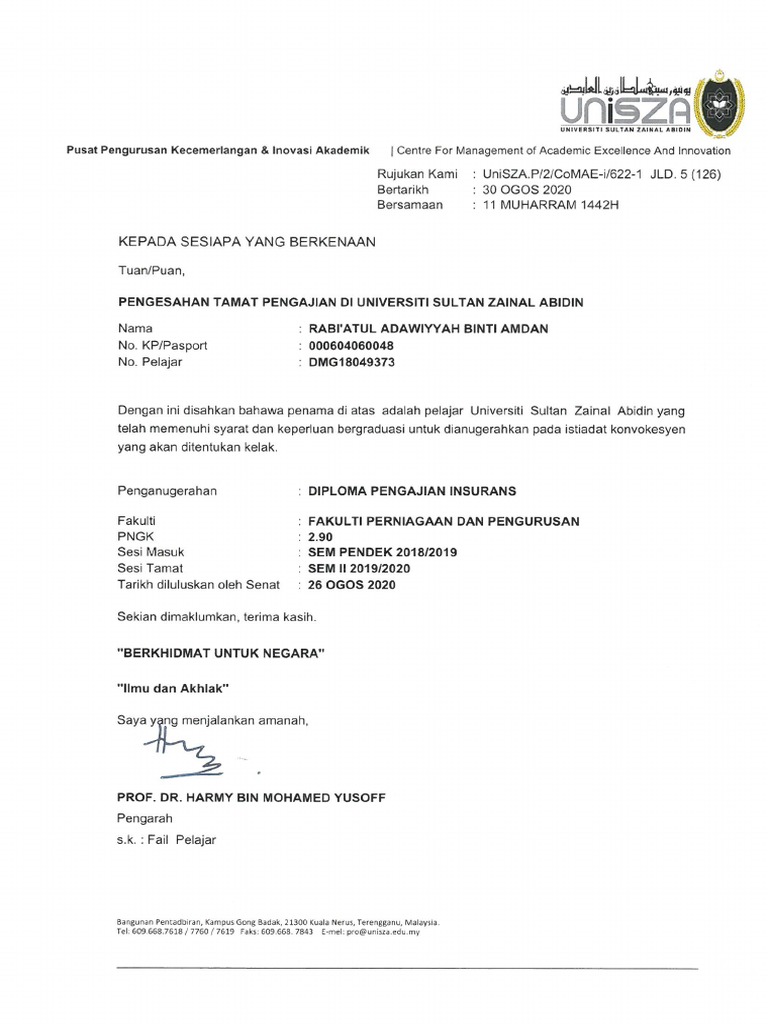 Contoh Surat Pengesahan | PDF