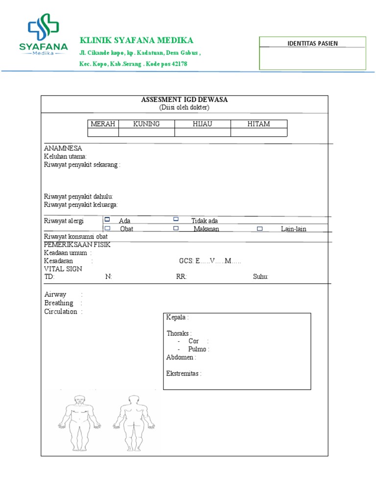 Formulir Assessment IGD Klinik Syafana | PDF