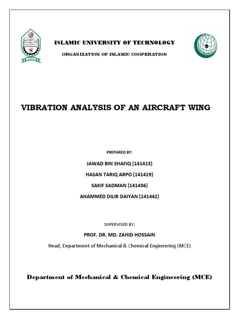 Vibration Analysis of An Aircraft Wing | PDF | Airfoil | Lift (Force)