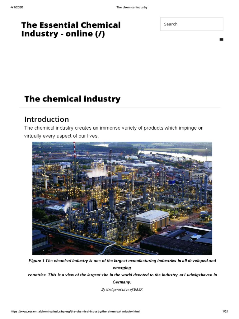 The Chemical Industry | PDF | Chemical Industry | Oil Refinery