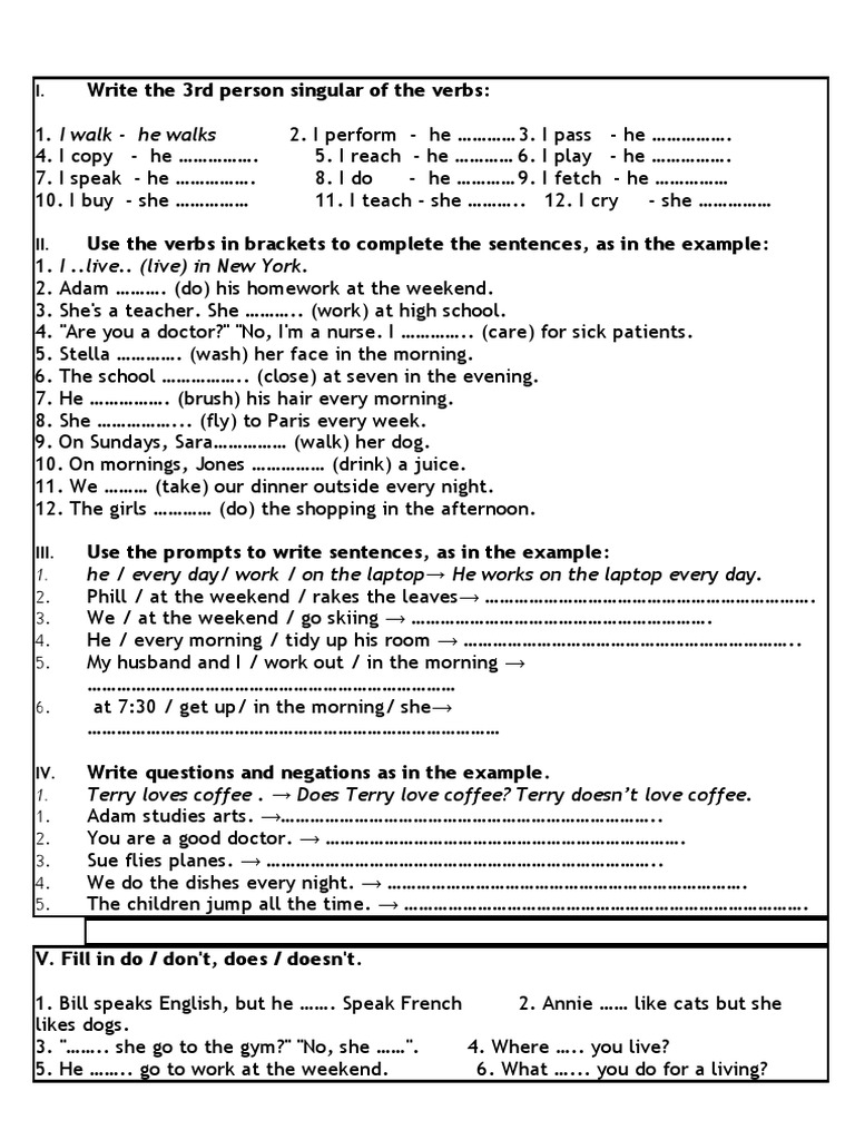 Present Simple Question and Negation Time Tests Writing Creative ...