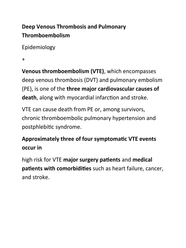 Dvt&Pte | PDF | Thrombosis | Blood