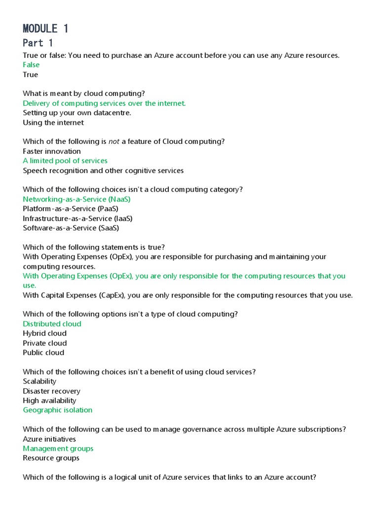 Module 1 | PDF | Cloud Computing | Computer Network