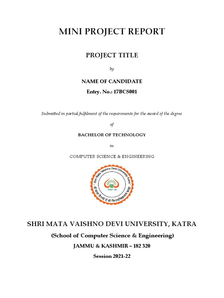 Format For Mini Project Report | PDF | Use Case | Databases