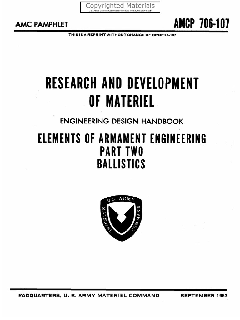 (AMCP 706-107) - Engineering Design Handbook - Elements of Armament Engineering, Part Two ...