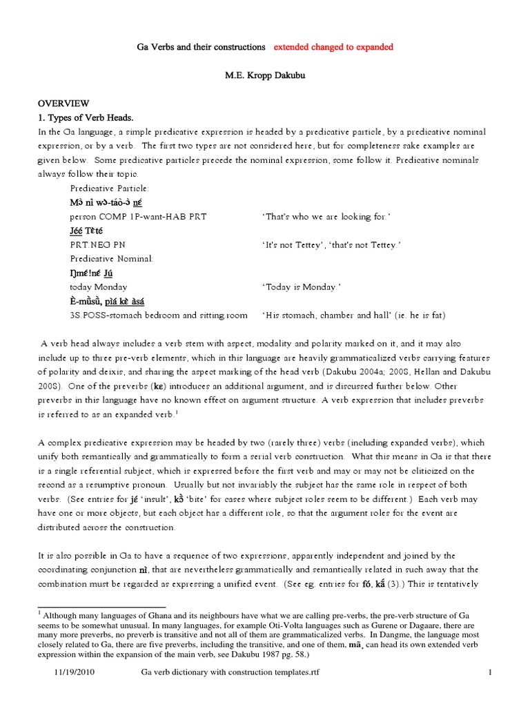 Ga Verb Dictionary Templated | PDF | Verb | Object (Grammar)