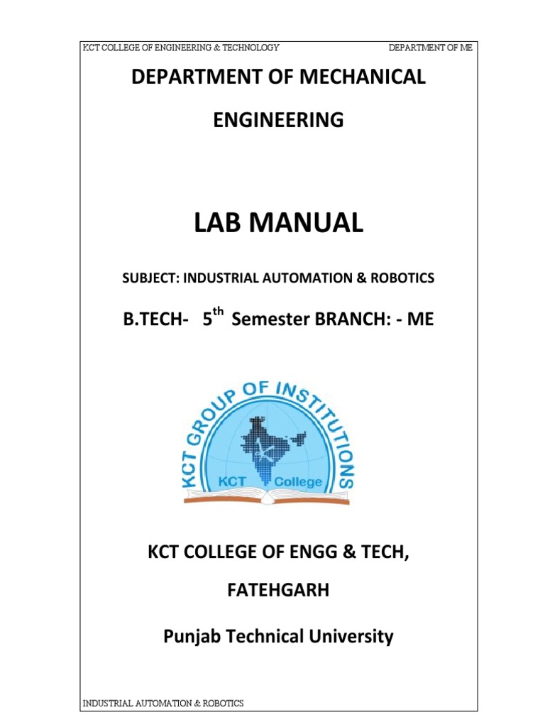 Automation and Robotics Lab | PDF | Valve | Actuator