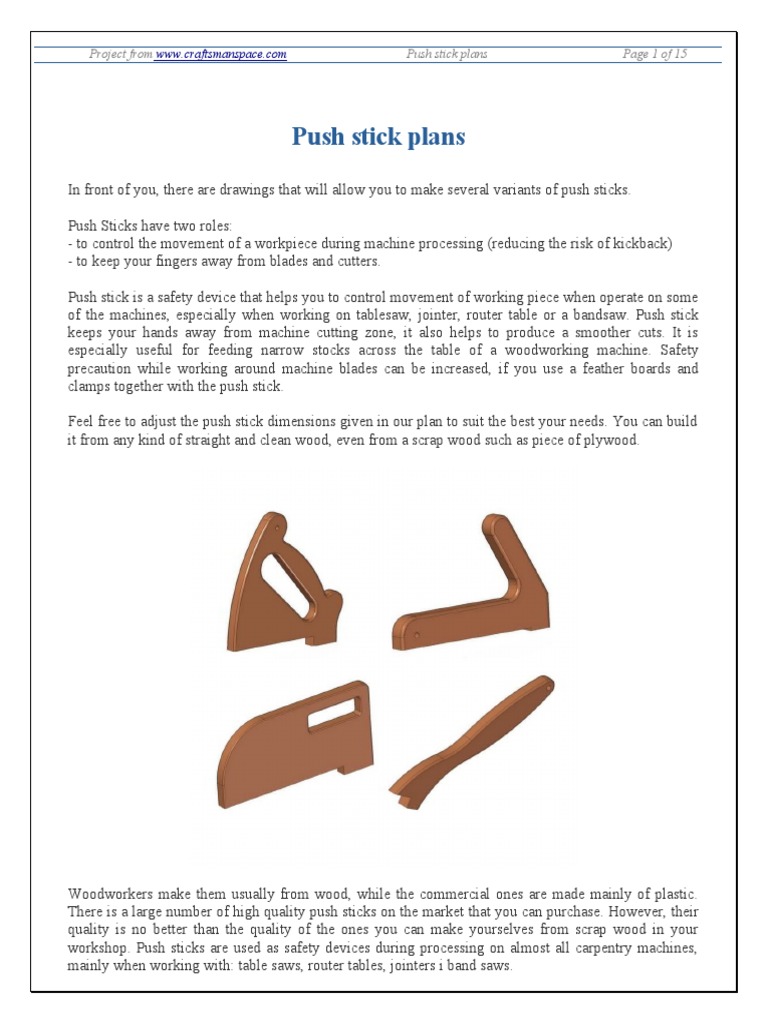 Push Stick Plan | PDF | Woodworking | Industrial Processes