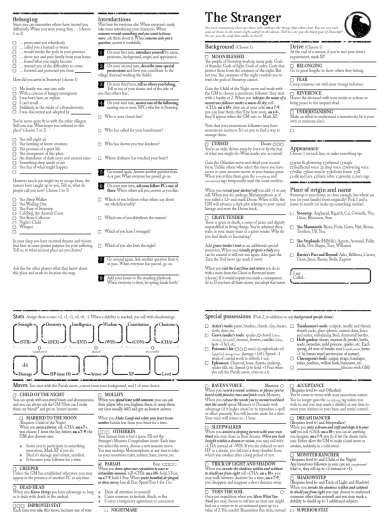 The Stranger Stonetop Playbook | PDF | Dream