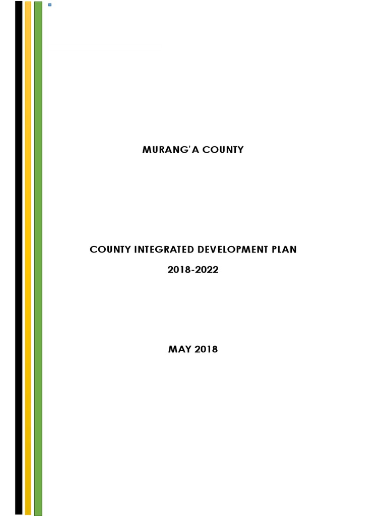 Muranga County Integrated Development Plan 2018-2022 | PDF ...