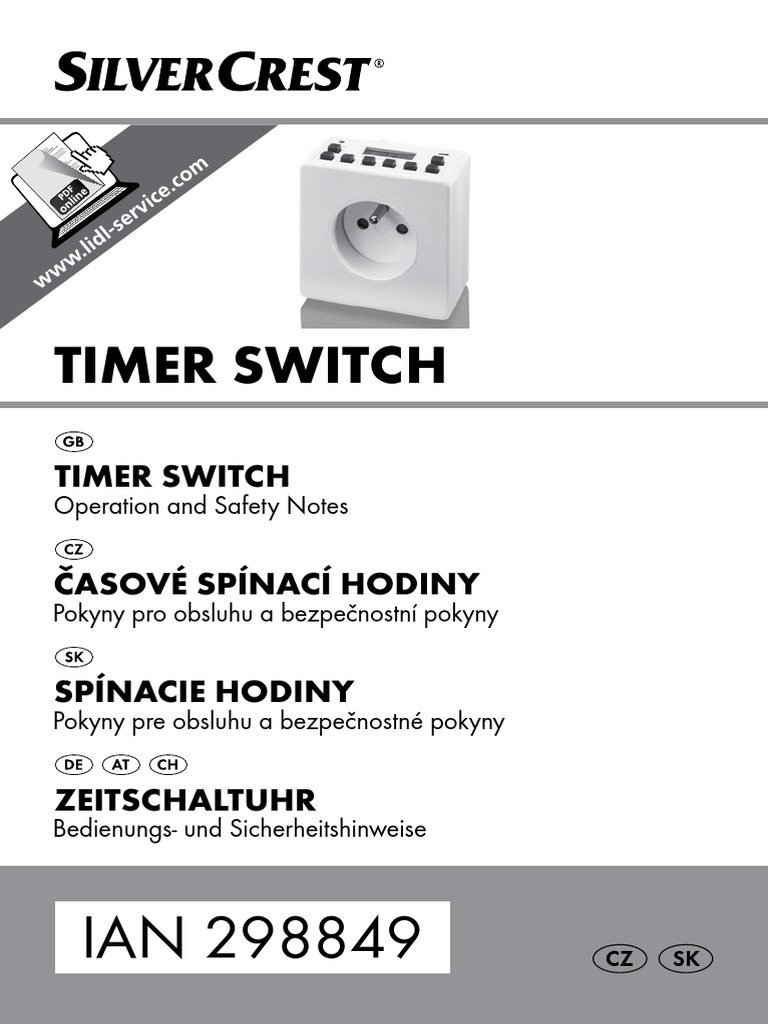 Timer - Lidl, IAN 298849 | PDF | Clock | Rechargeable Battery