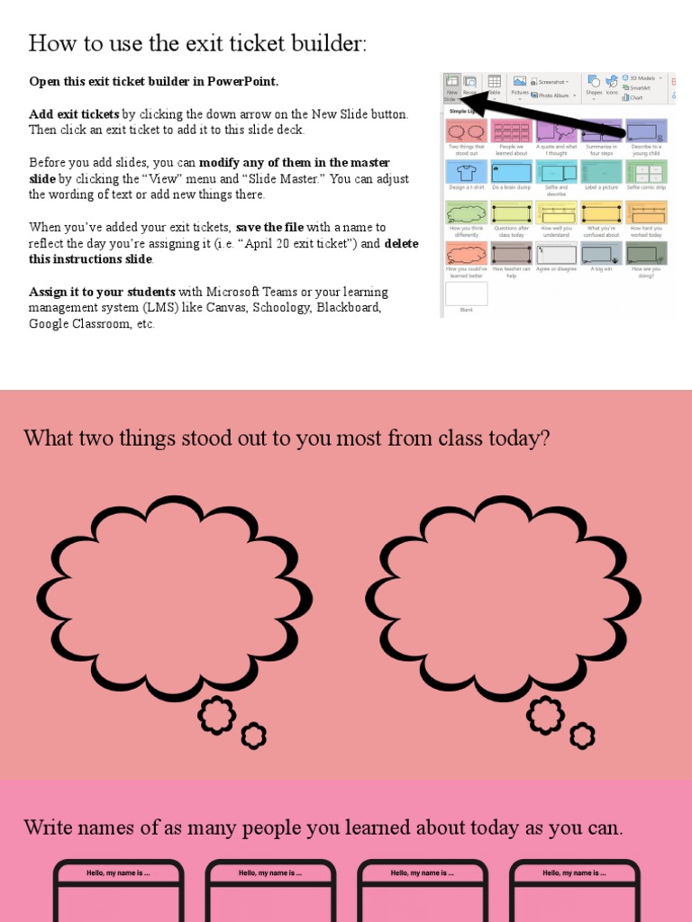 How To Use The Exit Ticket Builder | PDF