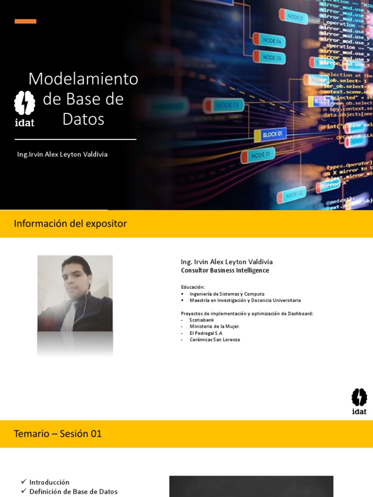 Sesion 01 - Conceptos Basicos de Modelamiento de Datos | PDF | Bases de datos | Base de datos ...