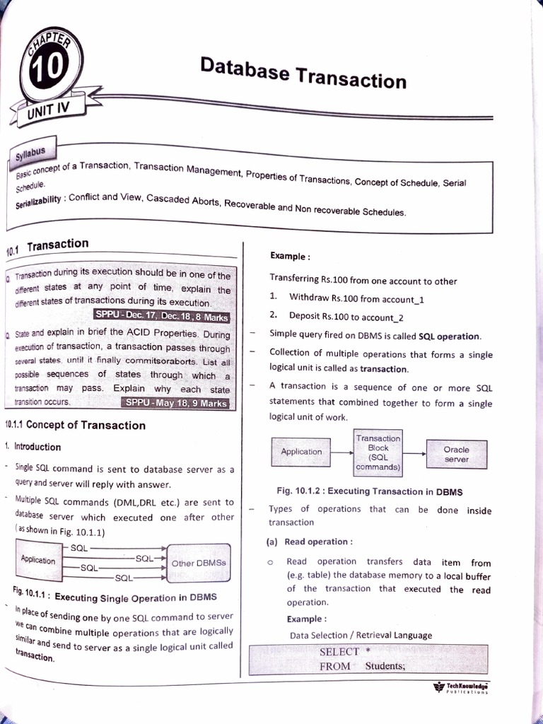 Database Transaction: Management | PDF | Database Transaction | Databases
