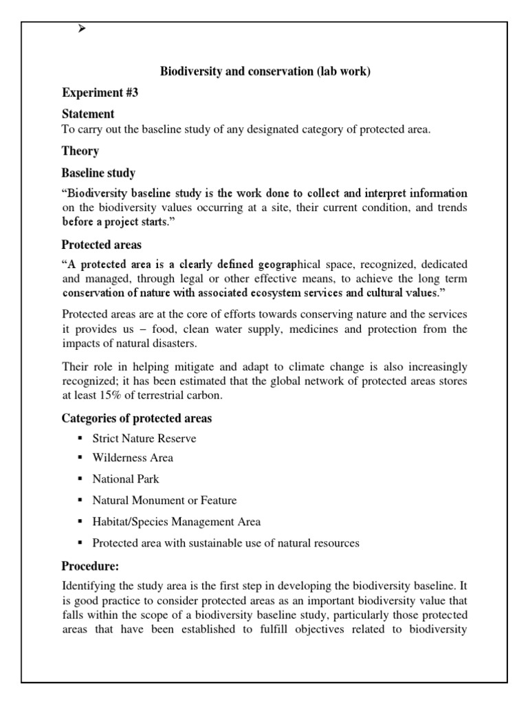 Biodiversity and Conservation (Lab Work) Experiment #3 Statement | PDF ...