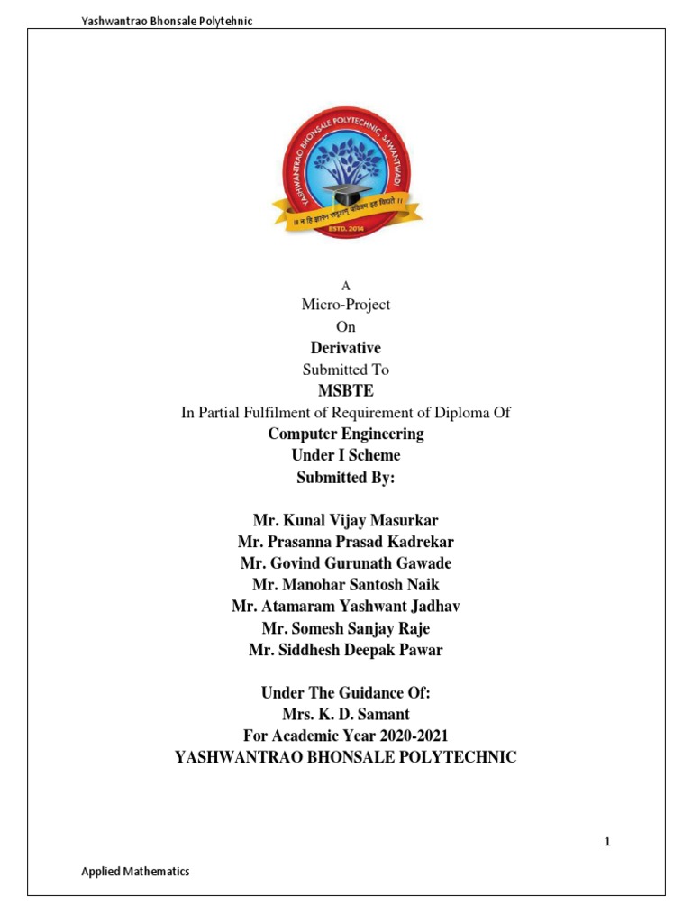 Micro-Project On Submitted To in Partial Fulfilment of Requirement of ...