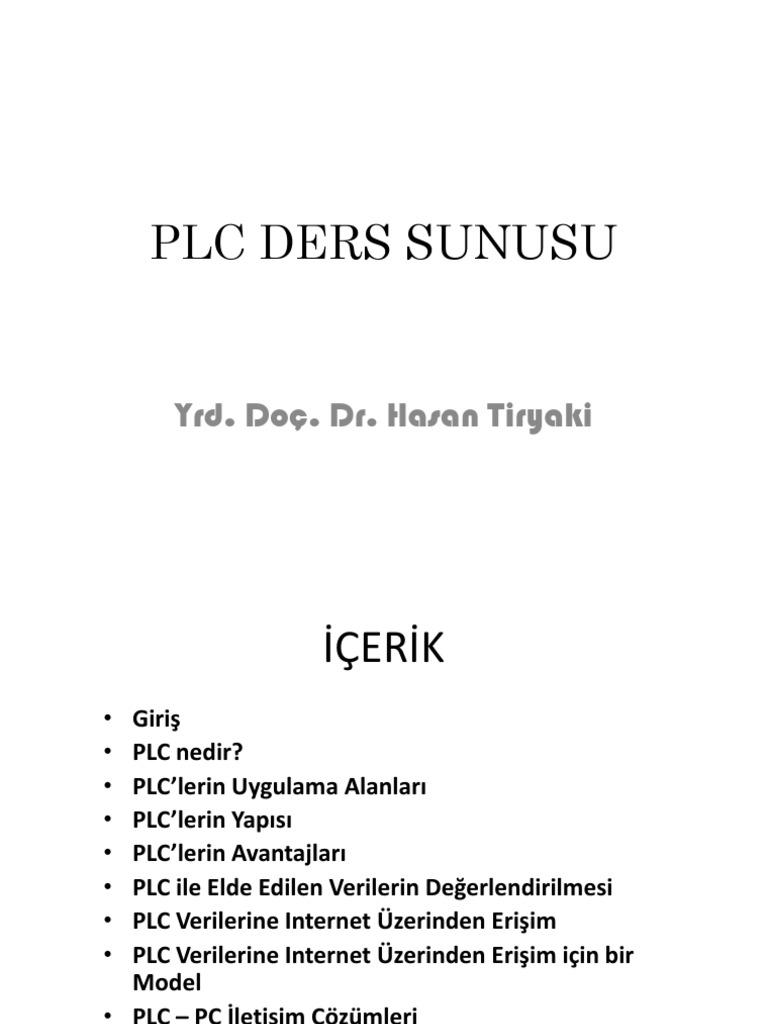 PLC Ders Sunusu | PDF