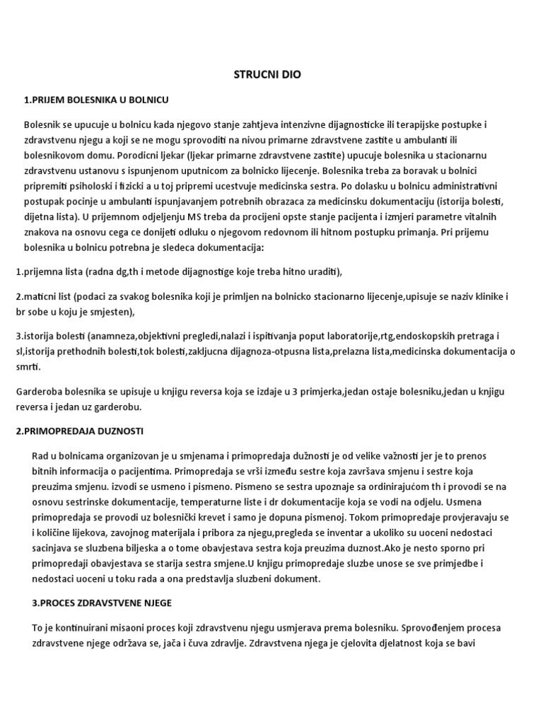 Strucni Dio Drzavni Ispit Banja Luka - Medicinski Tehnicar | PDF