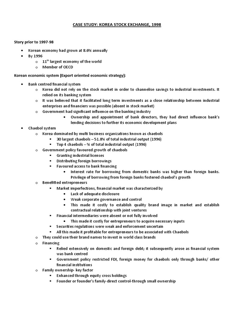 Case Study 3 - Korea Stock Exchange | PDF | Banks | Stocks