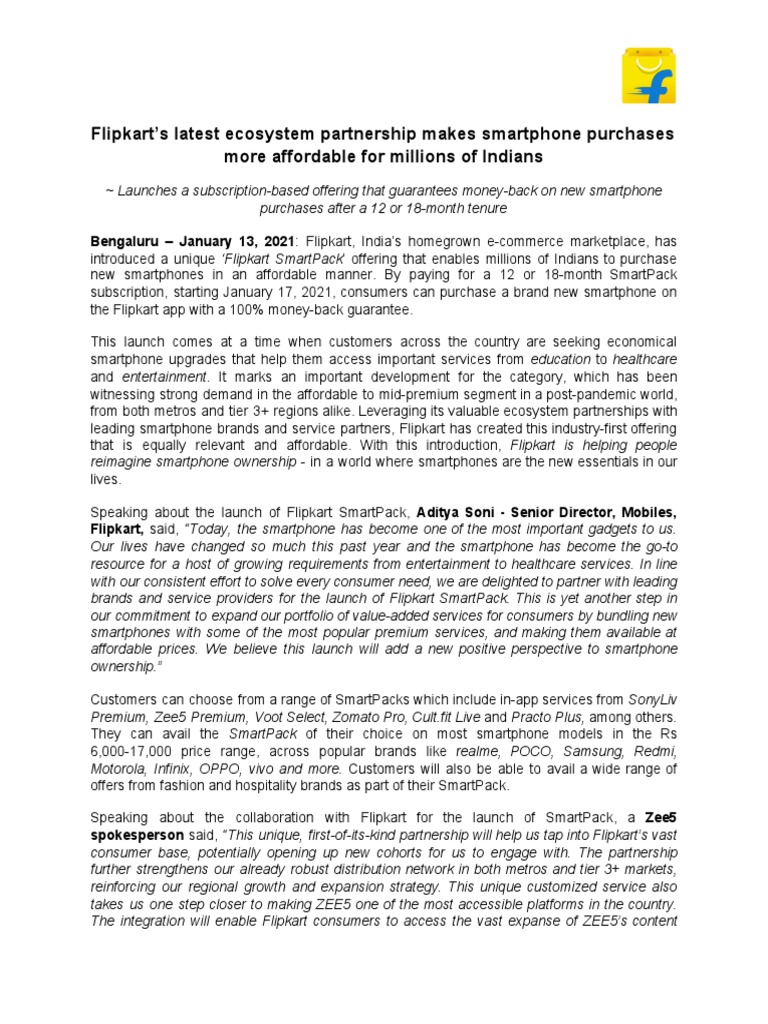 Flipkart's Latest Ecosystem Partnership Makes Smartphone Purchases More ...