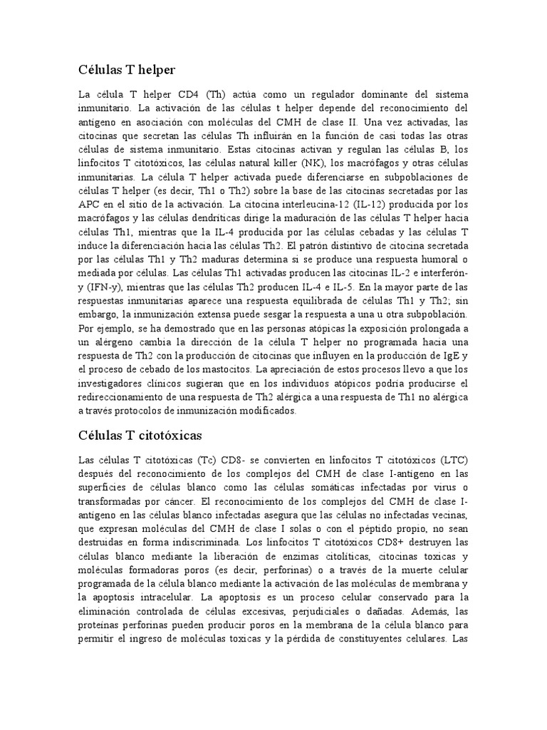 Celulas T Helper | PDF | Célula T | Citocina