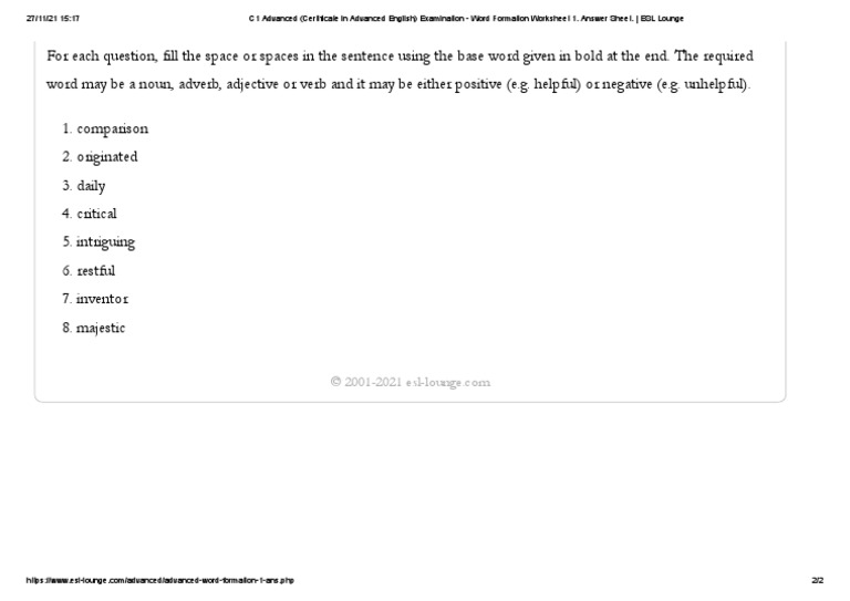 C1 Advanced (Certificate in Advanced English) Examination - Word ...