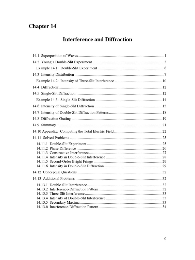 ch14 Interference and Diffraction | PDF | Diffraction | Wavelength