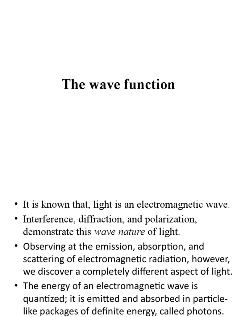 Lecture 2 - Wave Function | PDF | Photoelectric Effect | Photon