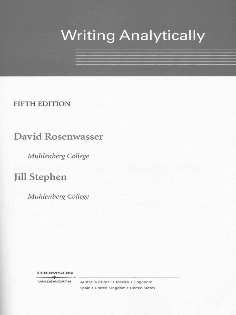 W14RM1. Rosenwasser, Davis and Stephen Jill. 2009 - Analysis What It Is, What It Does, in ...