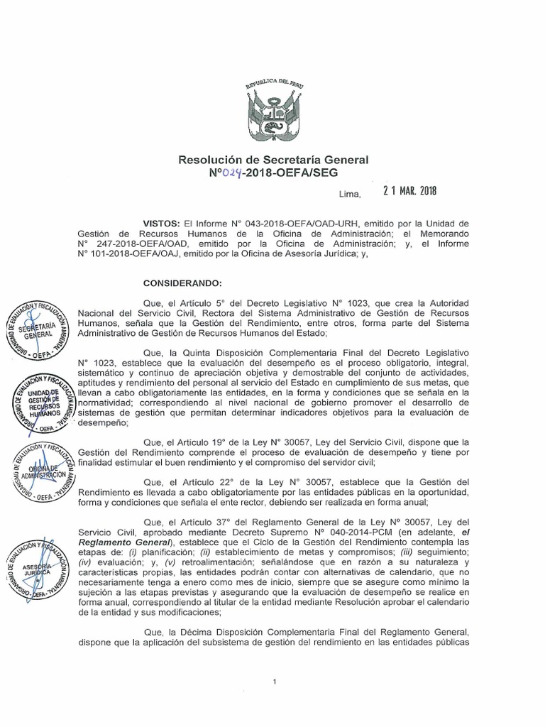 Res Nro 024 2018 Oefa SG | PDF | Regulación | Business