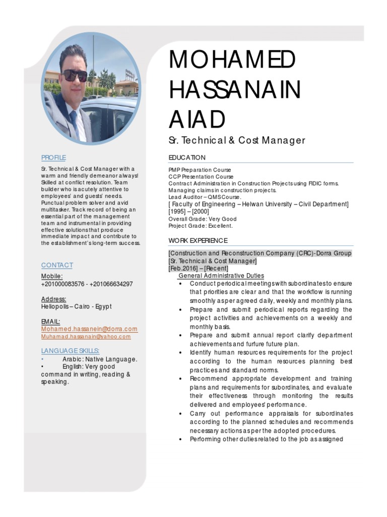 CRC - MHA - CV - Mohamed Resume - TO-CC - V07 - 20210201 | PDF ...
