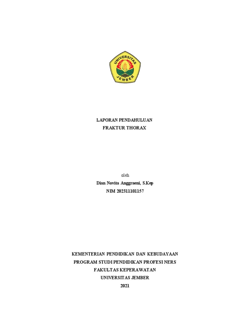 LP - Trauma Thorax - Dian Novita Anggraeni - 202311101157 | PDF