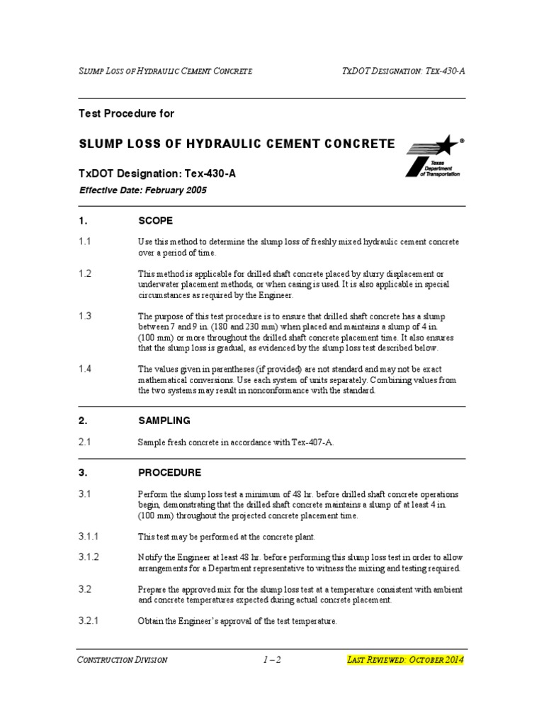 Slump Loss of Hydraulic Cement Concrete | PDF | Concrete
