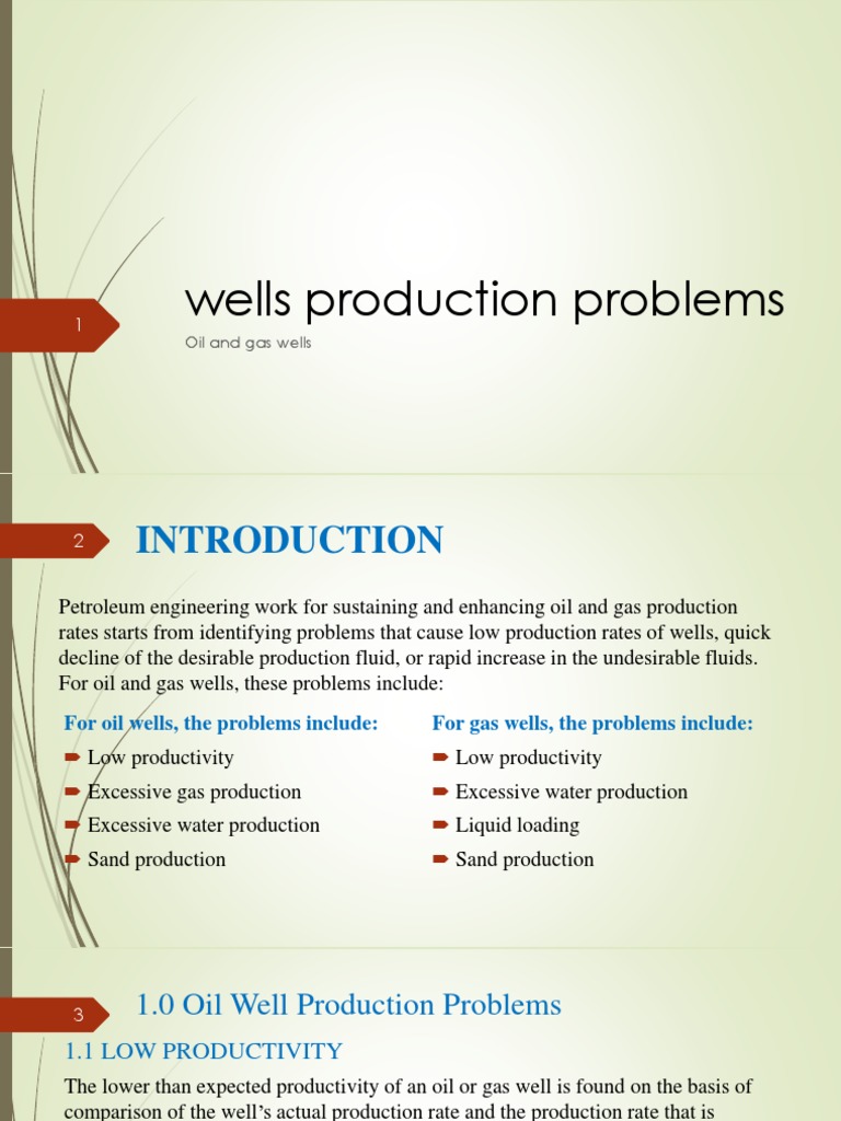 Well Production Problems | PDF | Petroleum Reservoir | Oil Well