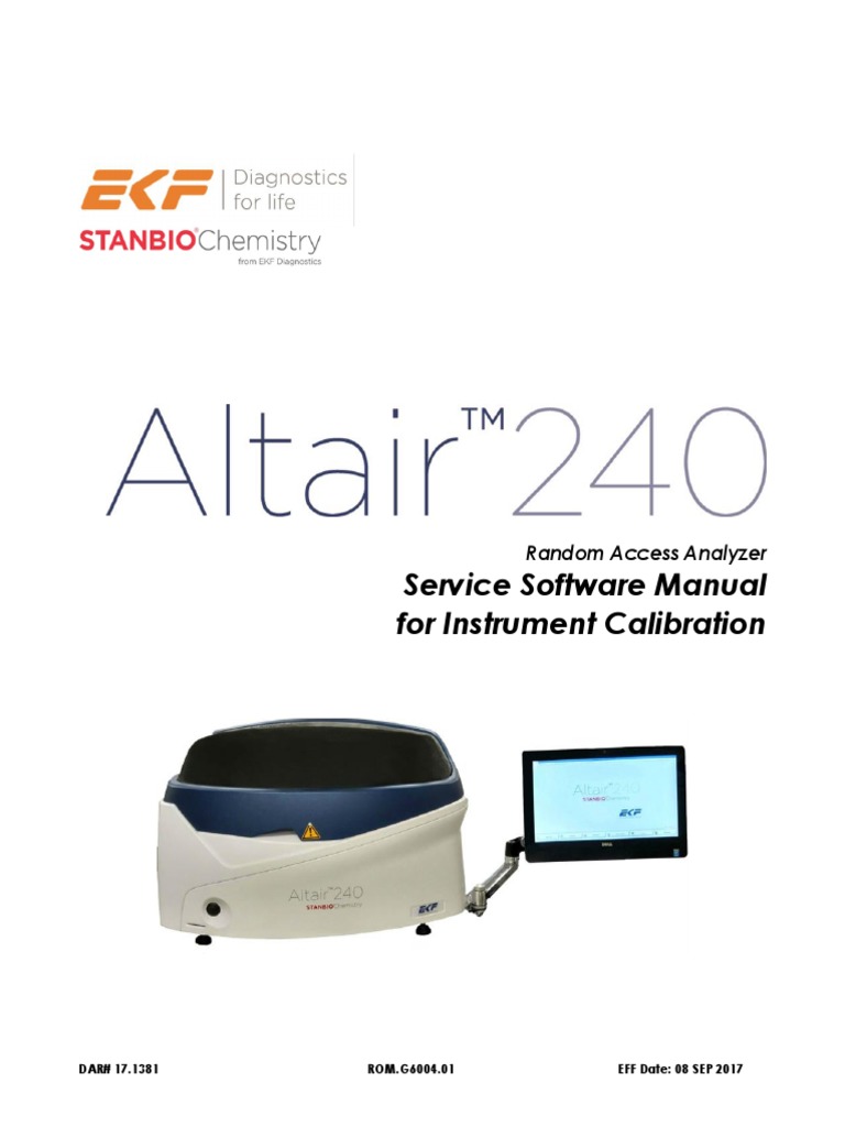 Altair Service Software Manual | PDF | Menu (Computing) | Pump