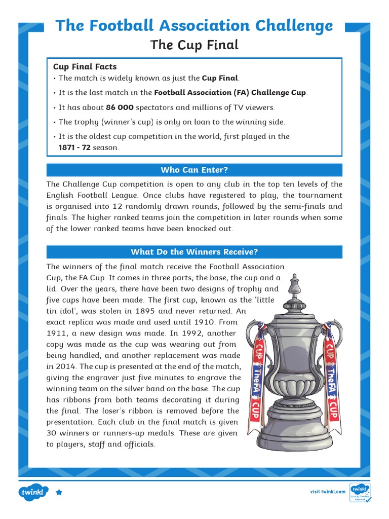 FA Cup Differentiated Reading Comprehension Activity | PDF ...