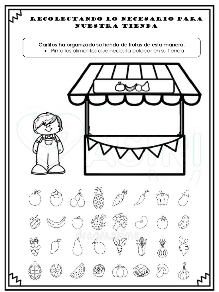 Ficha de Trabajo - Recolectando Lo Necesario para Nuestra Tienda | PDF